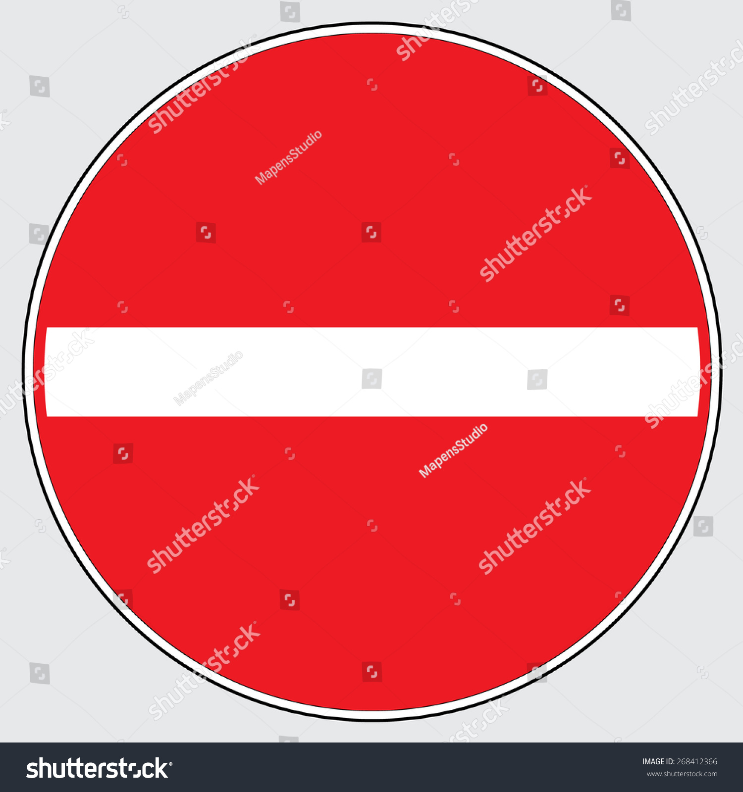 No Entry Traffic Sign: vetor stock (livre de direitos) 268412366 ...