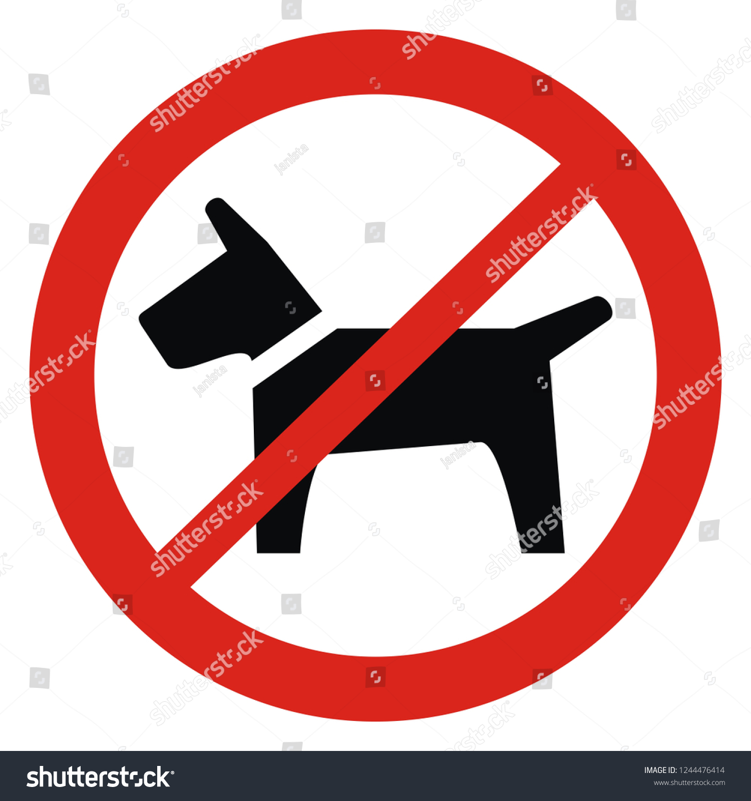 No Entry Dogs Vector Icon Stock Vector (Royalty Free) 1244476414