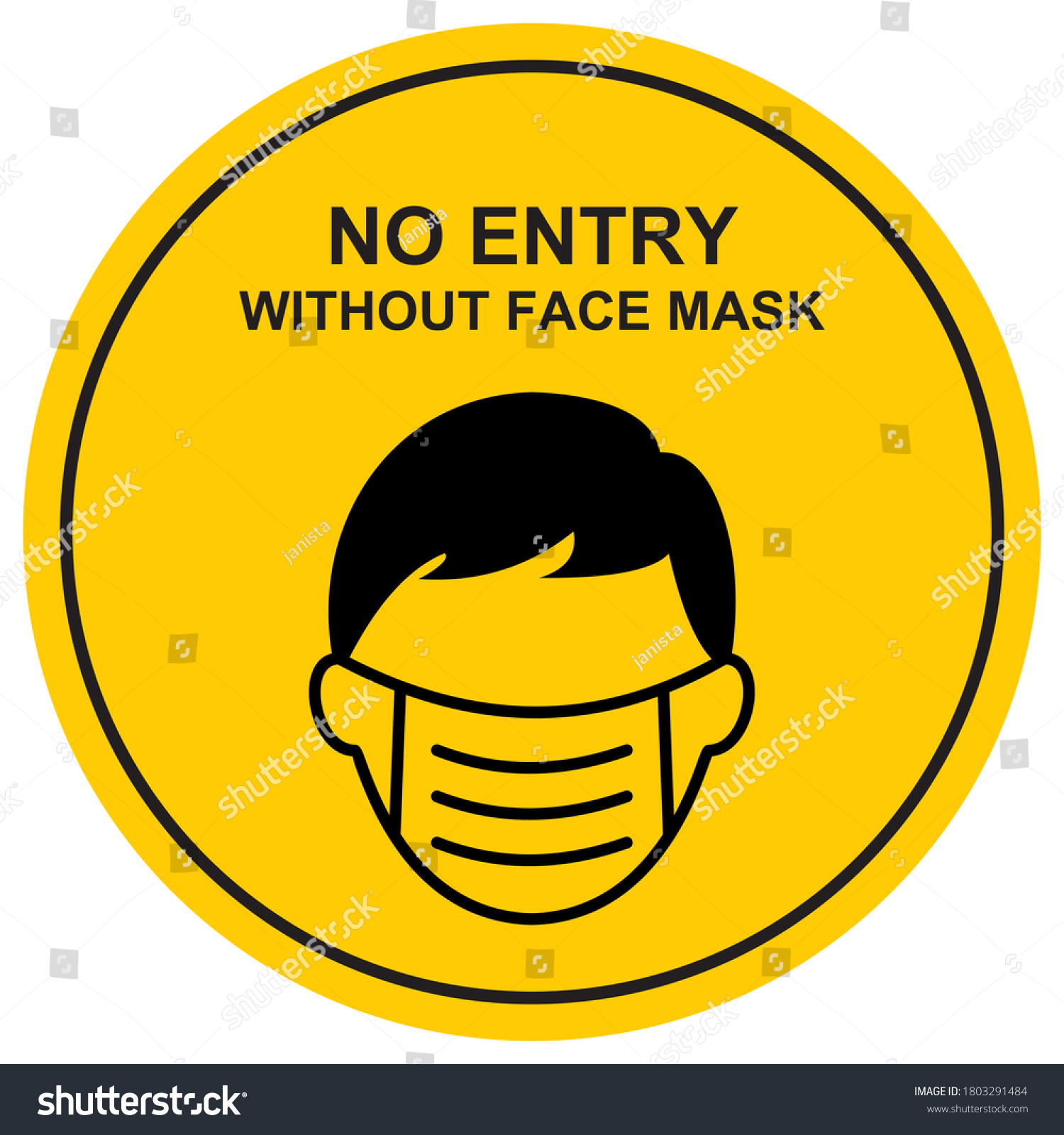 No Entry Without Face Mask Vector: เวกเตอร์สต็อก (ปลอดค่าลิขสิทธิ์ ...