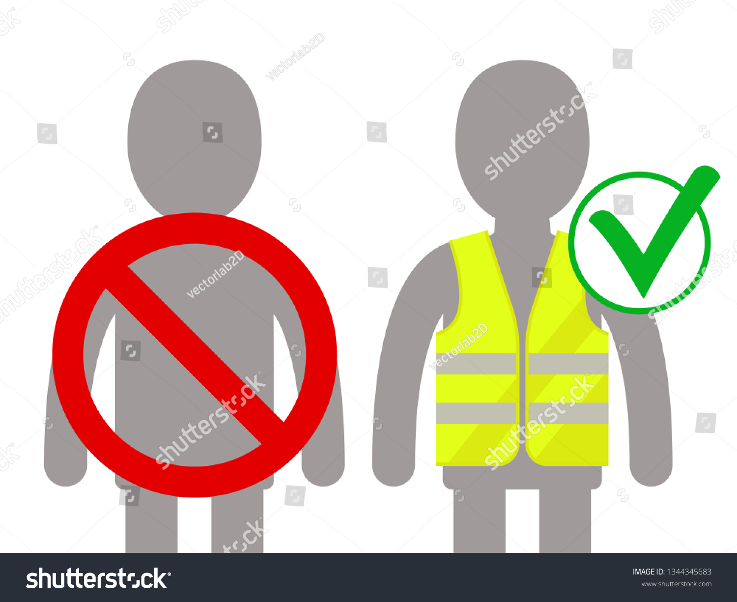 No Entry Without Safety Vest Working Vector Có Sẵn Miễn Phí Bản Quyền 1344345683 Shutterstock