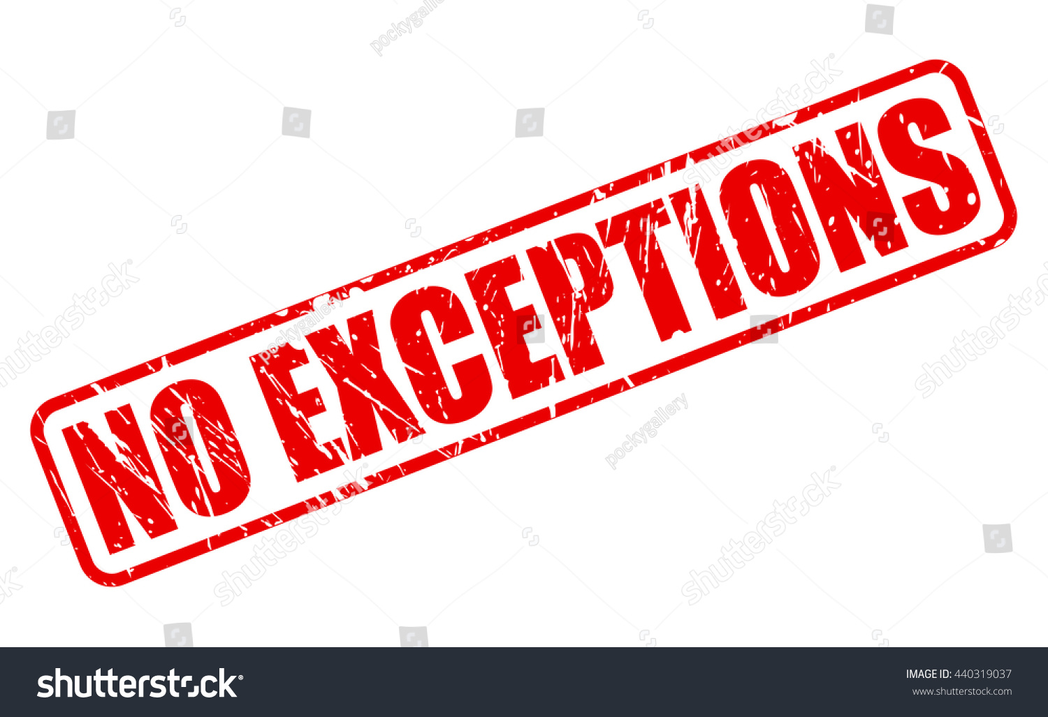 Vektor Stok No Exceptions Red Stamp Text On (Tanpa Royalti) 440319037 ...