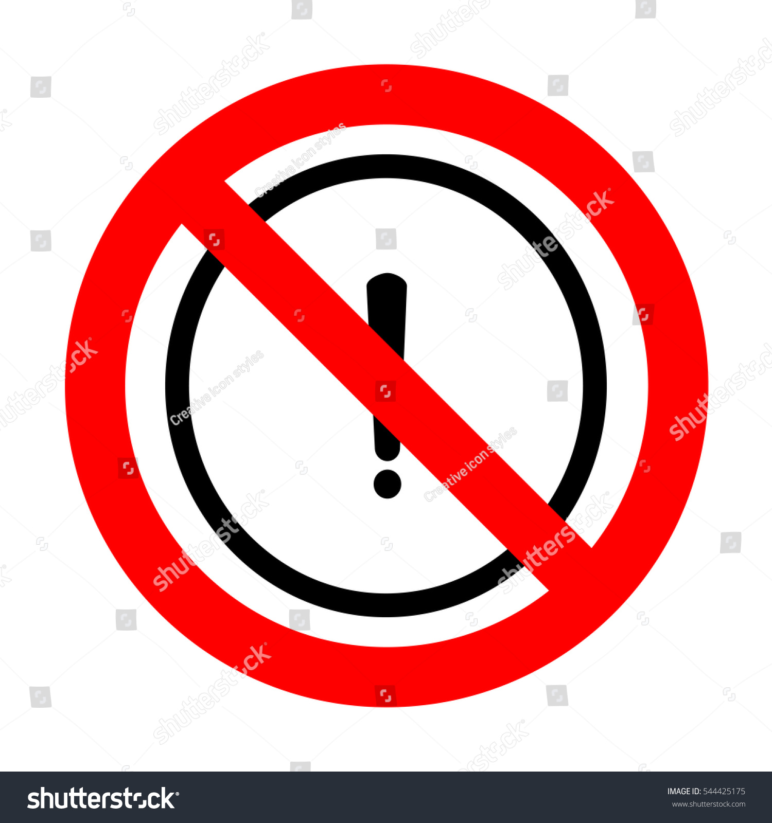 No Exclamation Mark Sign Stock Vector (Royalty Free) 544425175