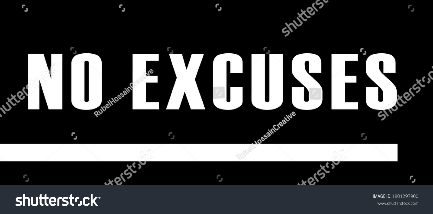 No Excuses Text Vector Design Stock Vector (Royalty Free) 1801297900
