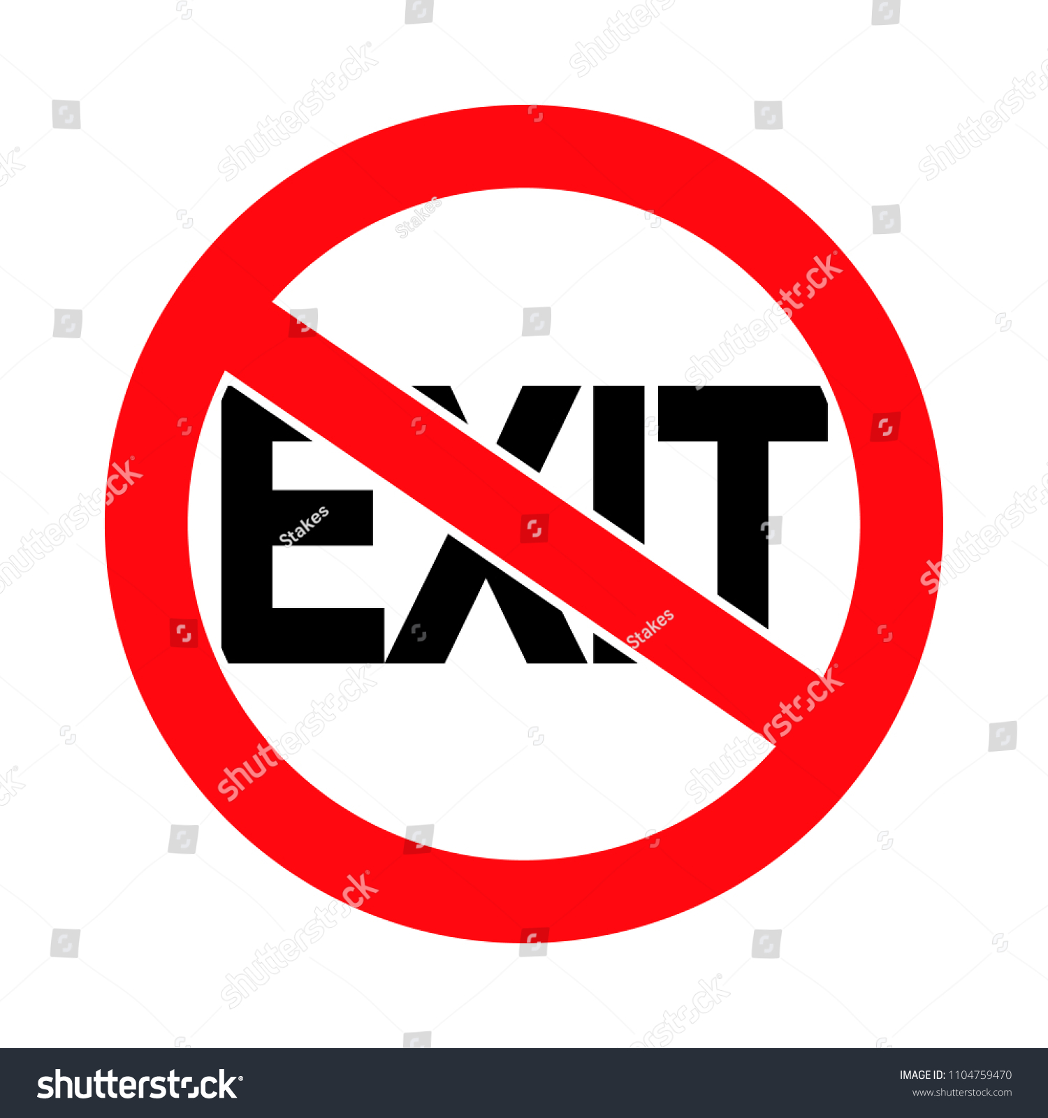 No Exit Exit Forbidden Sign Vector: เวกเตอร์สต็อก (ปลอดค่าลิขสิทธิ์ ...