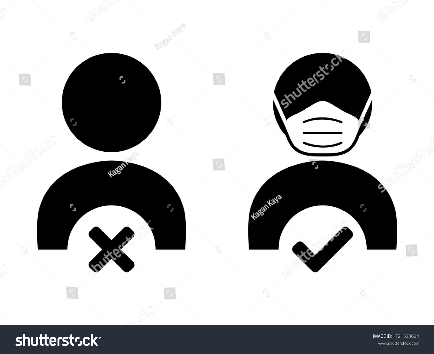 No Face Mask No Entry Icon Stock Vector (Royalty Free) 1721593624