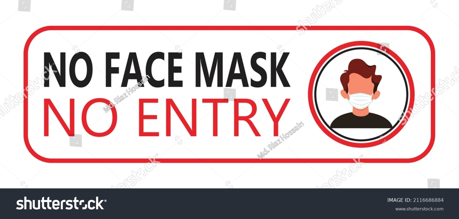 No Face Mask No Entry Vector Stock Vector (Royalty Free) 2116686884 ...
