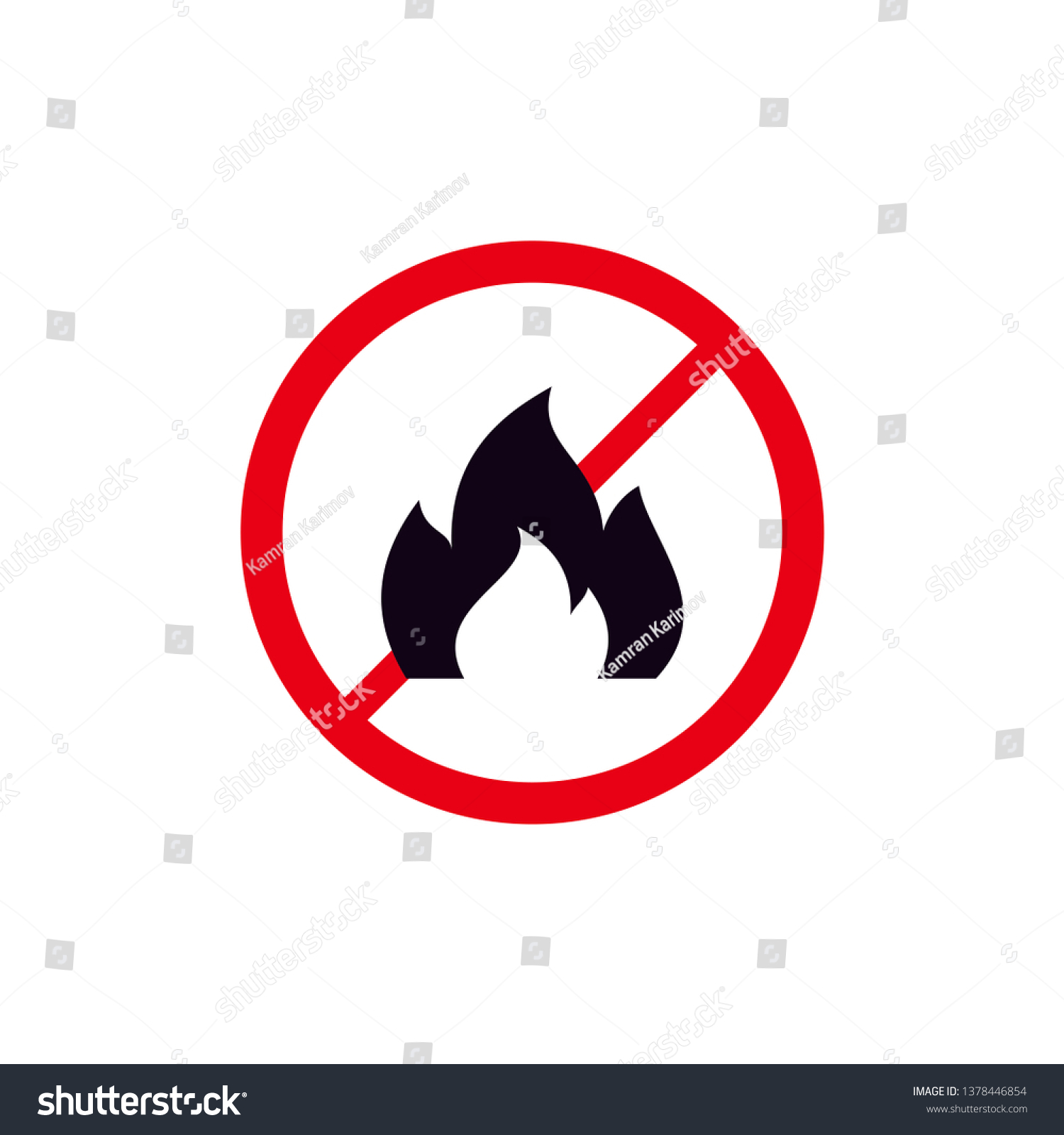 No Fire Icon Stock Vector (Royalty Free) 1378446854 | Shutterstock