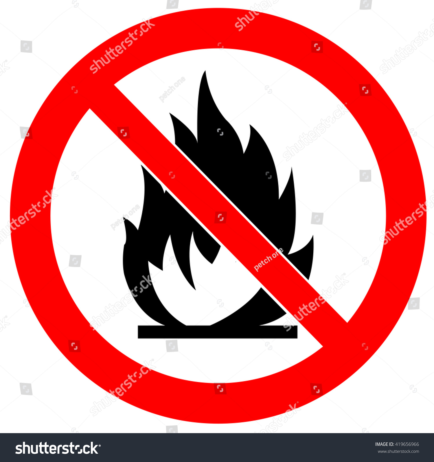 No Fire Sign Stock Vector (Royalty Free) 419656966