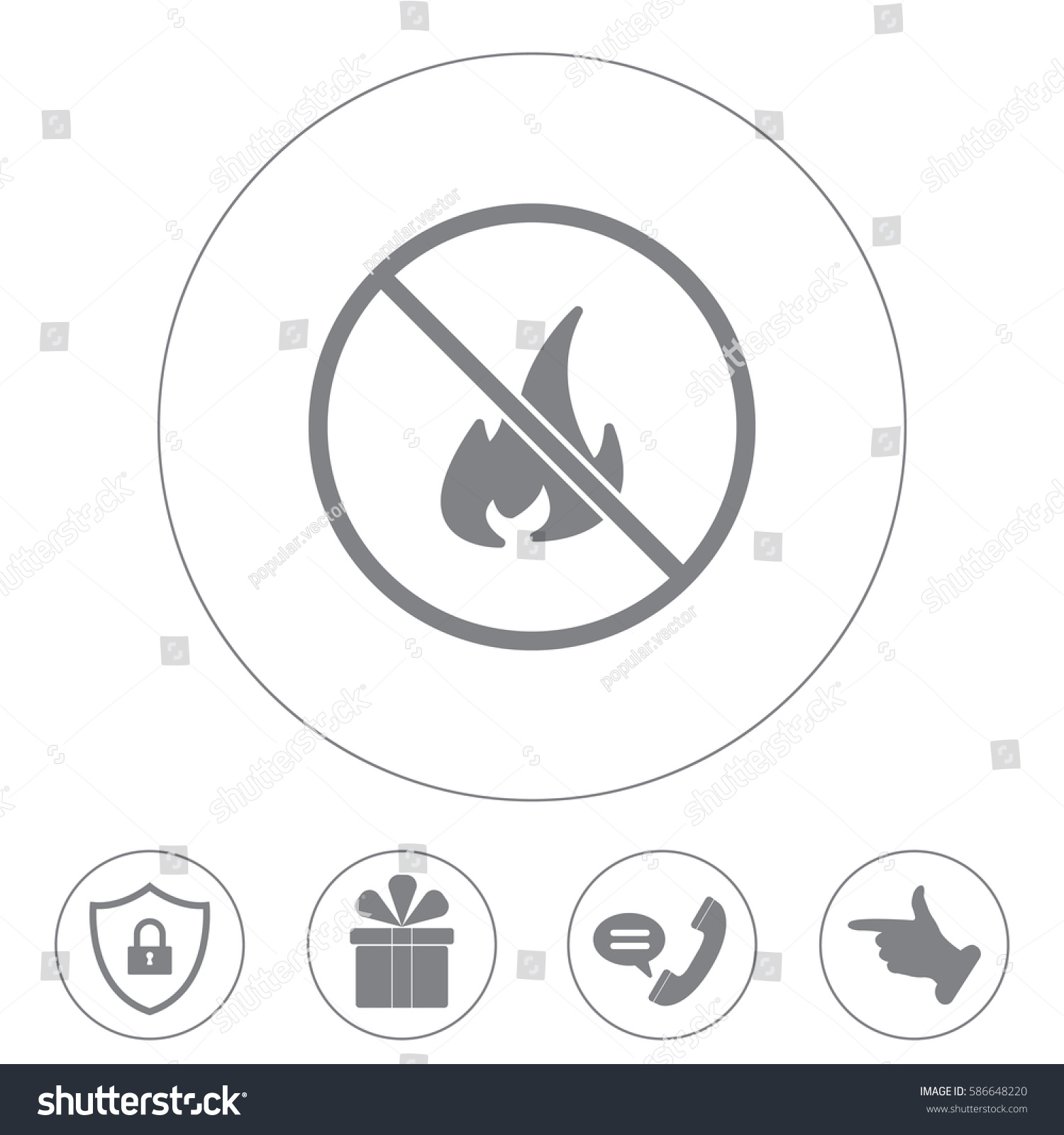 No Fire Sign Icon Stock Vector (Royalty Free) 586648220 | Shutterstock