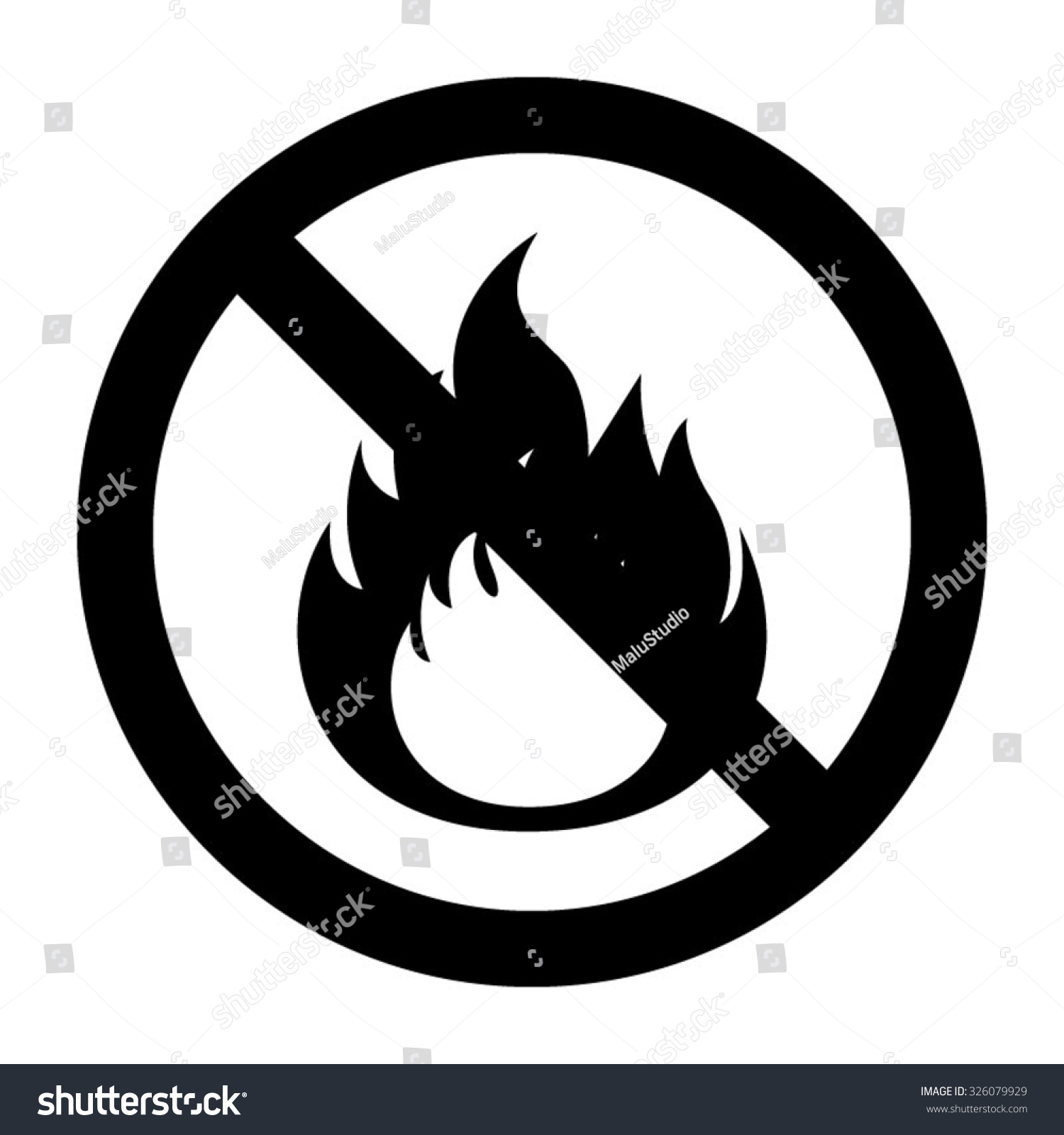 No Fire Sign Vector Illustration Stock Vector (Royalty Free) 326079929 ...