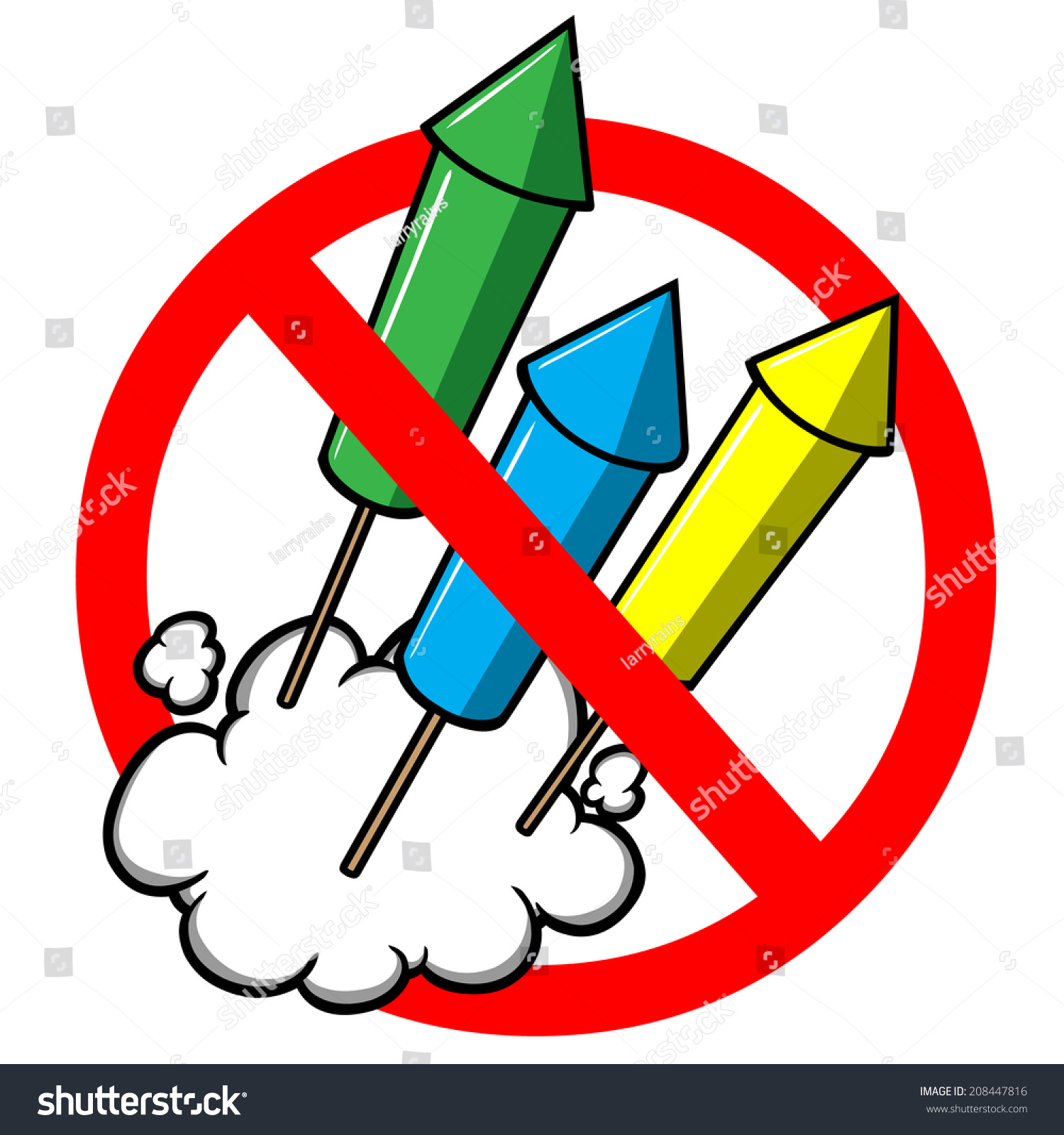 No Fireworks Stock Vector (Royalty Free) 208447816