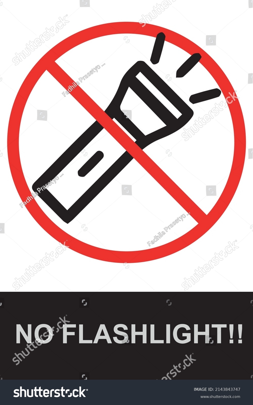No Flashlight Sign Isolated Vector Stock Vector (Royalty Free ...