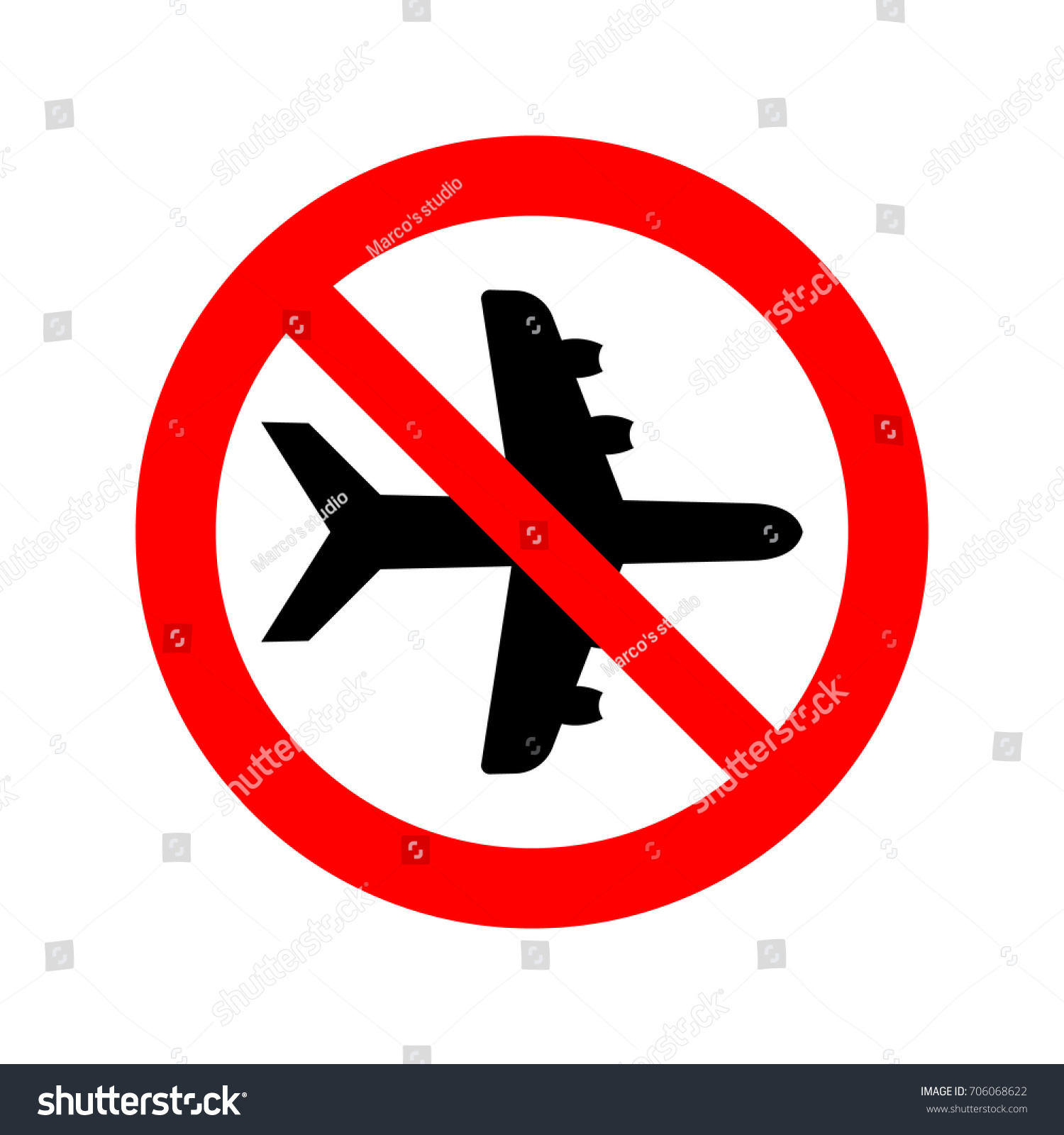 No Flying Sign Vector Icon Stock Vector (Royalty Free) 706068622