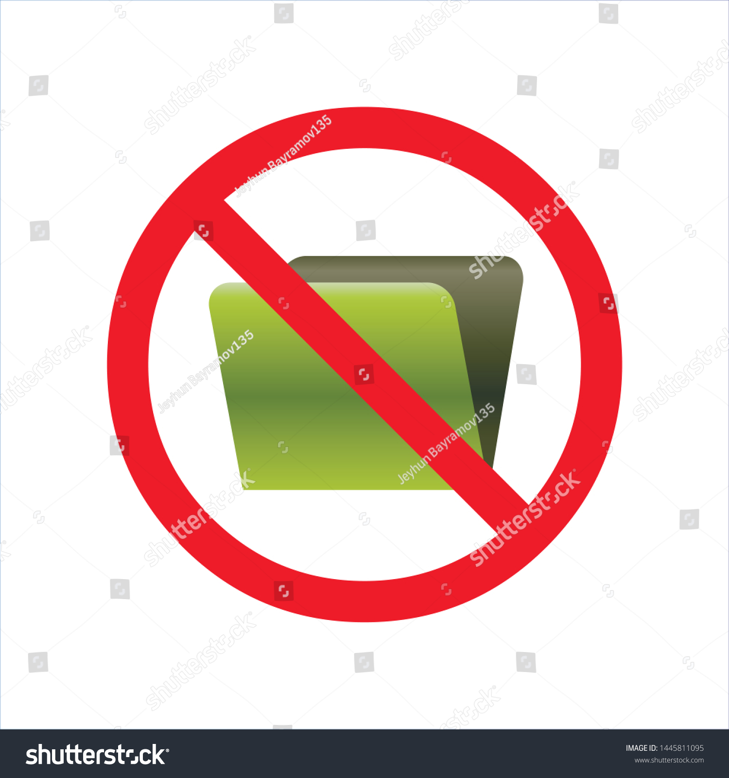 No Folder Icon File Symbol Vector: vetor stock (livre de direitos ...