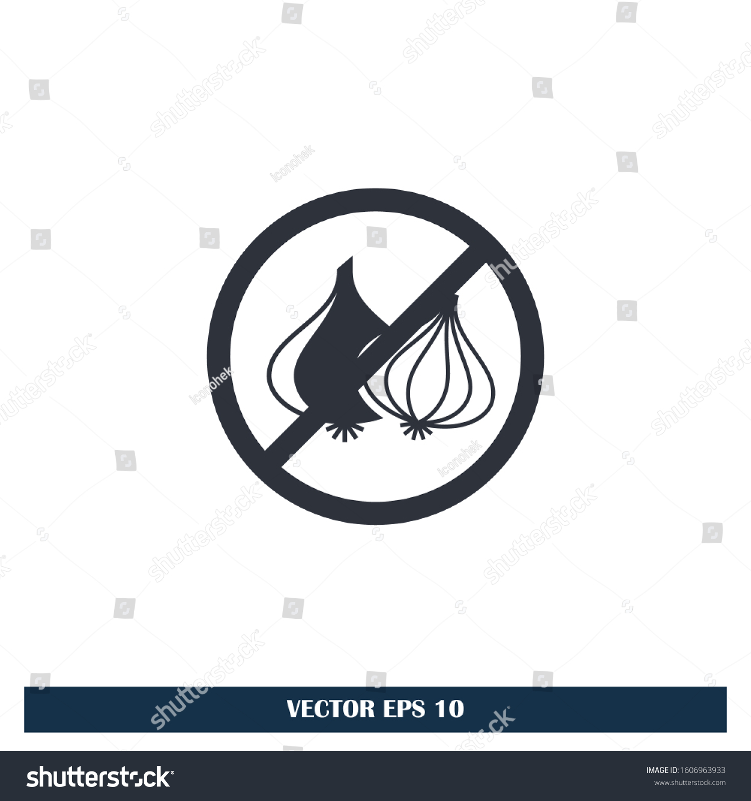 No Garlic Icon Vector Logo Template Stock Vector (Royalty Free ...