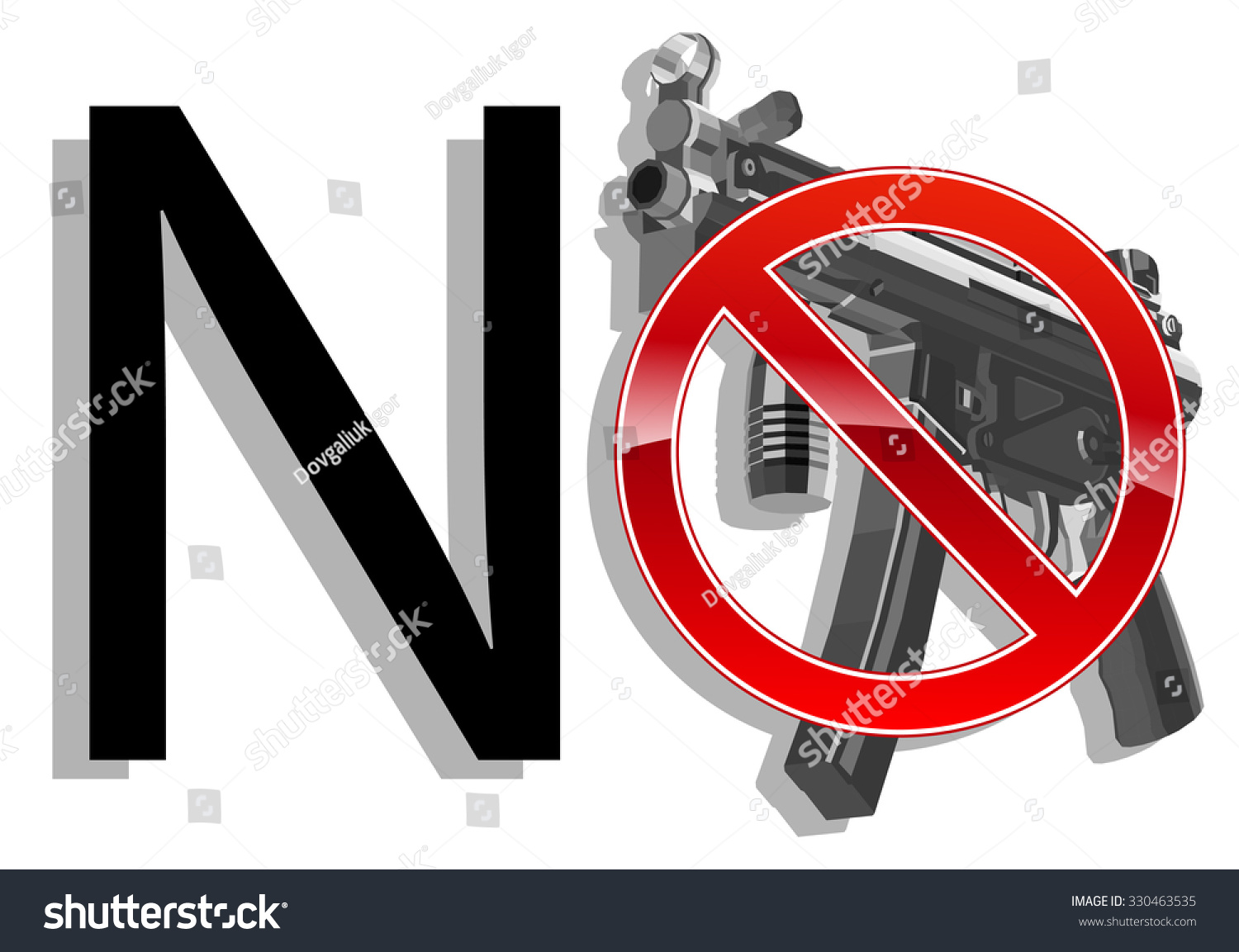 No Gun Sign Concept Vector Illustration: vector de stock (libre de ...