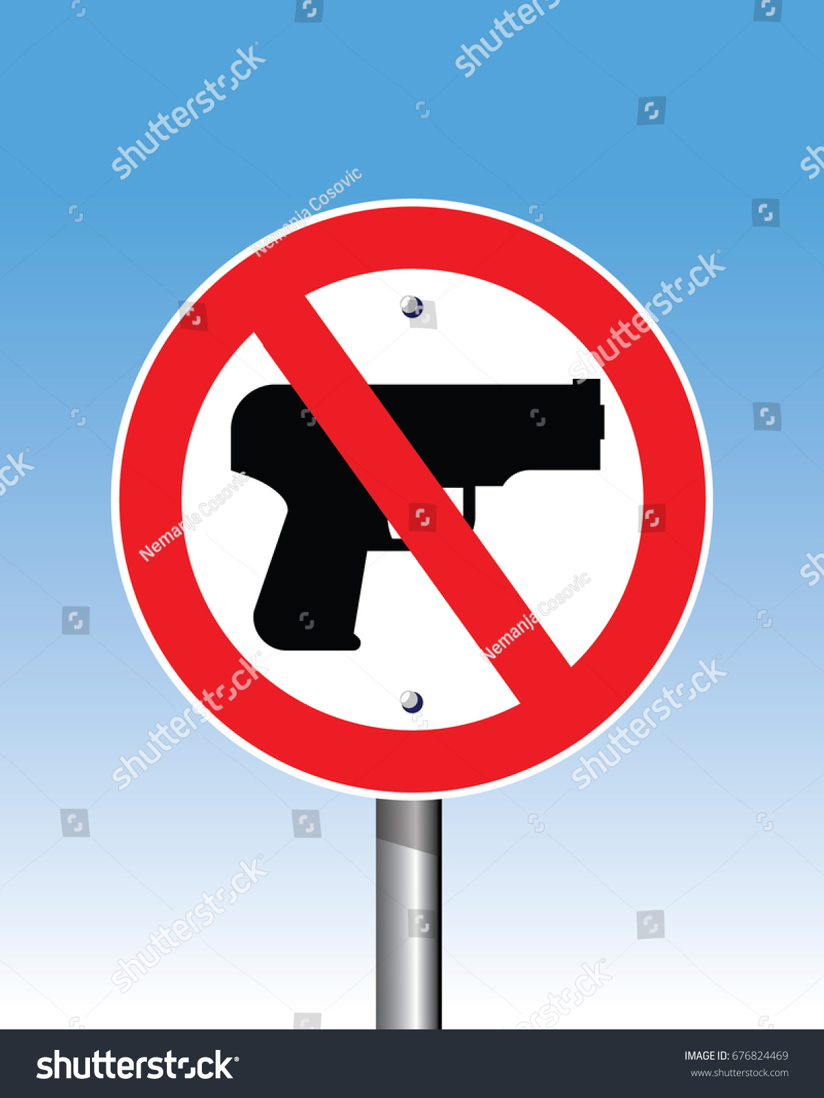 No Guns Sign Stock Vector (Royalty Free) 676824469 | Shutterstock