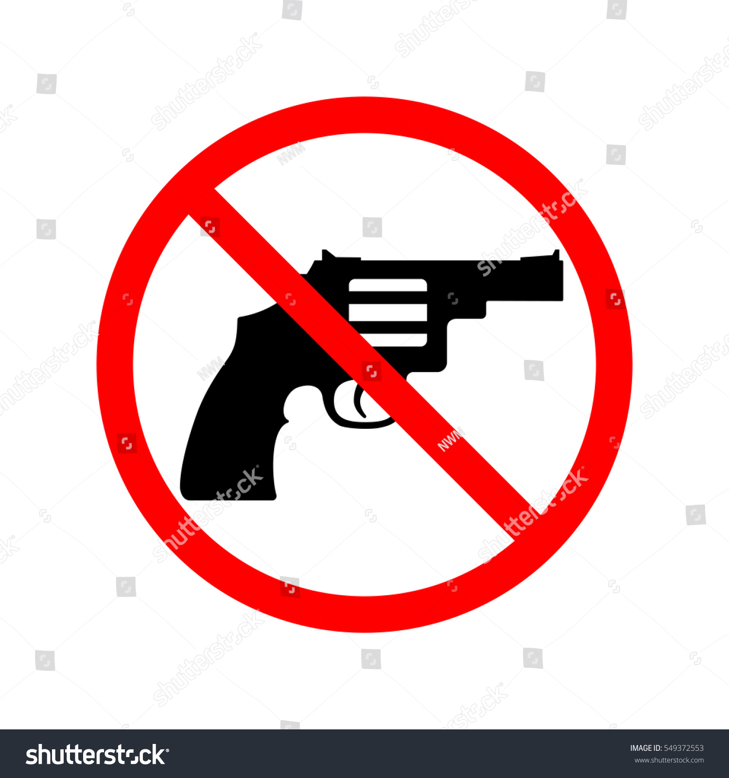 No Guns Weapons Sign Stock Vector (Royalty Free) 549372553