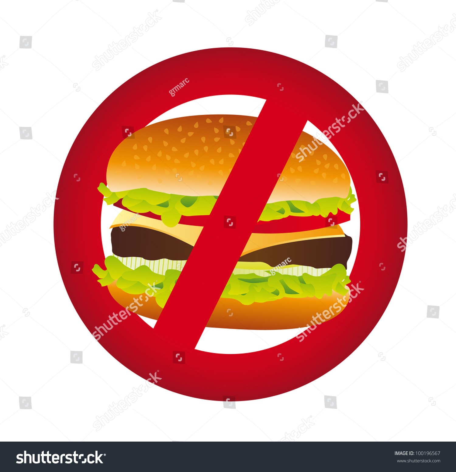 No Hamburger Isolated Over White Background Stock Vector (Royalty Free ...