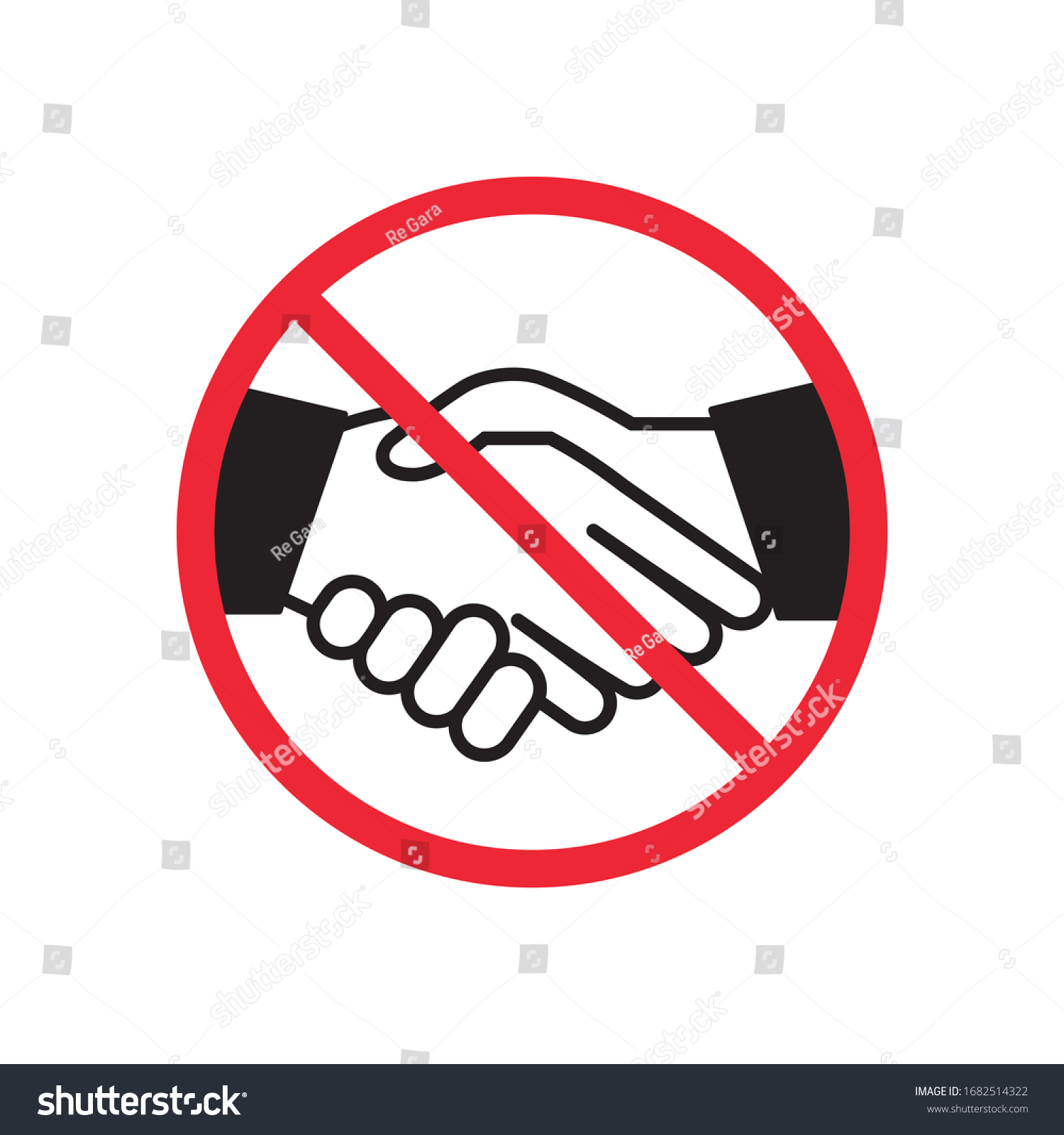 No Handshake Icon Avoid Physical Contact Stock Vector (Royalty Free ...