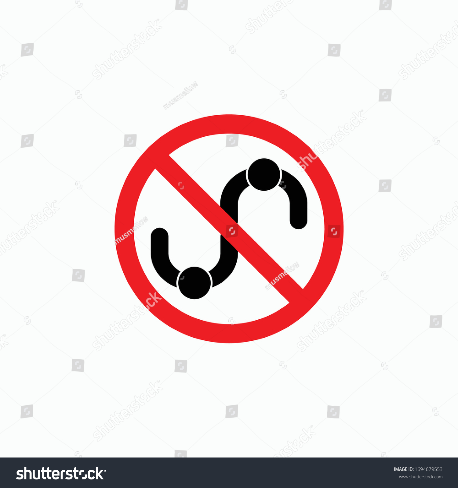No Handshake Icon Do Not Handshake Stock Vector (Royalty Free) 1694679553