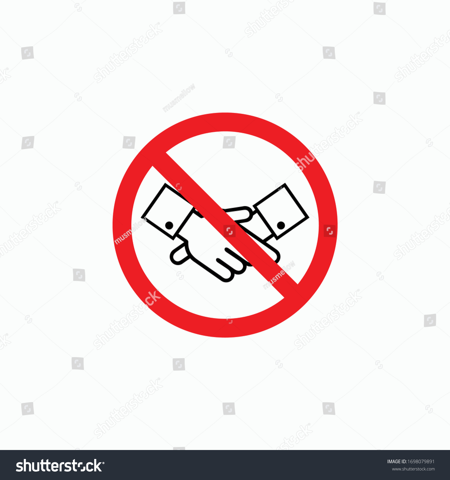No Handshake Icon Do Not Handshake Stock Vector (Royalty Free) 1698079891