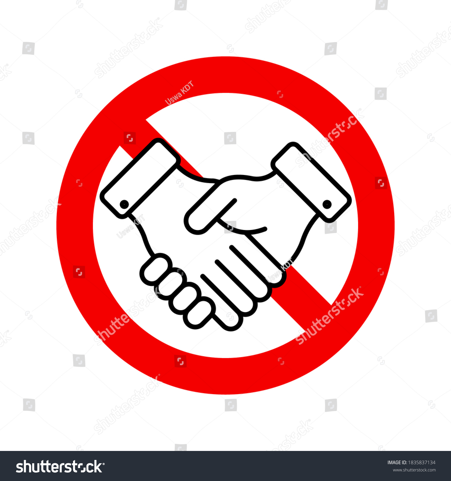 No Handshake Vector Icon Vector Illustration Stock Vector (Royalty Free ...