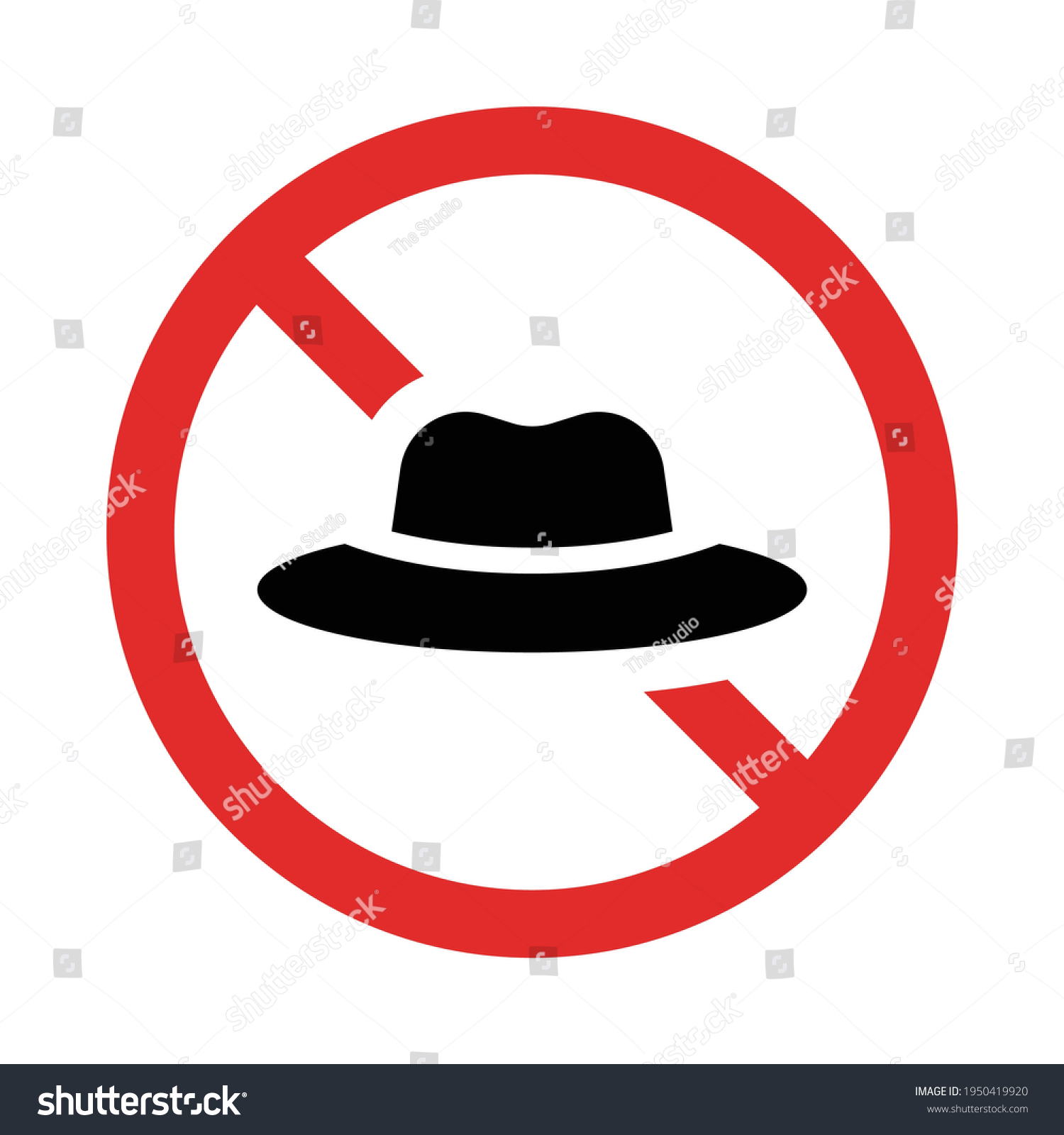 No Hat Prohibition Sign Vector Stock Vector (Royalty Free) 1950419920 ...