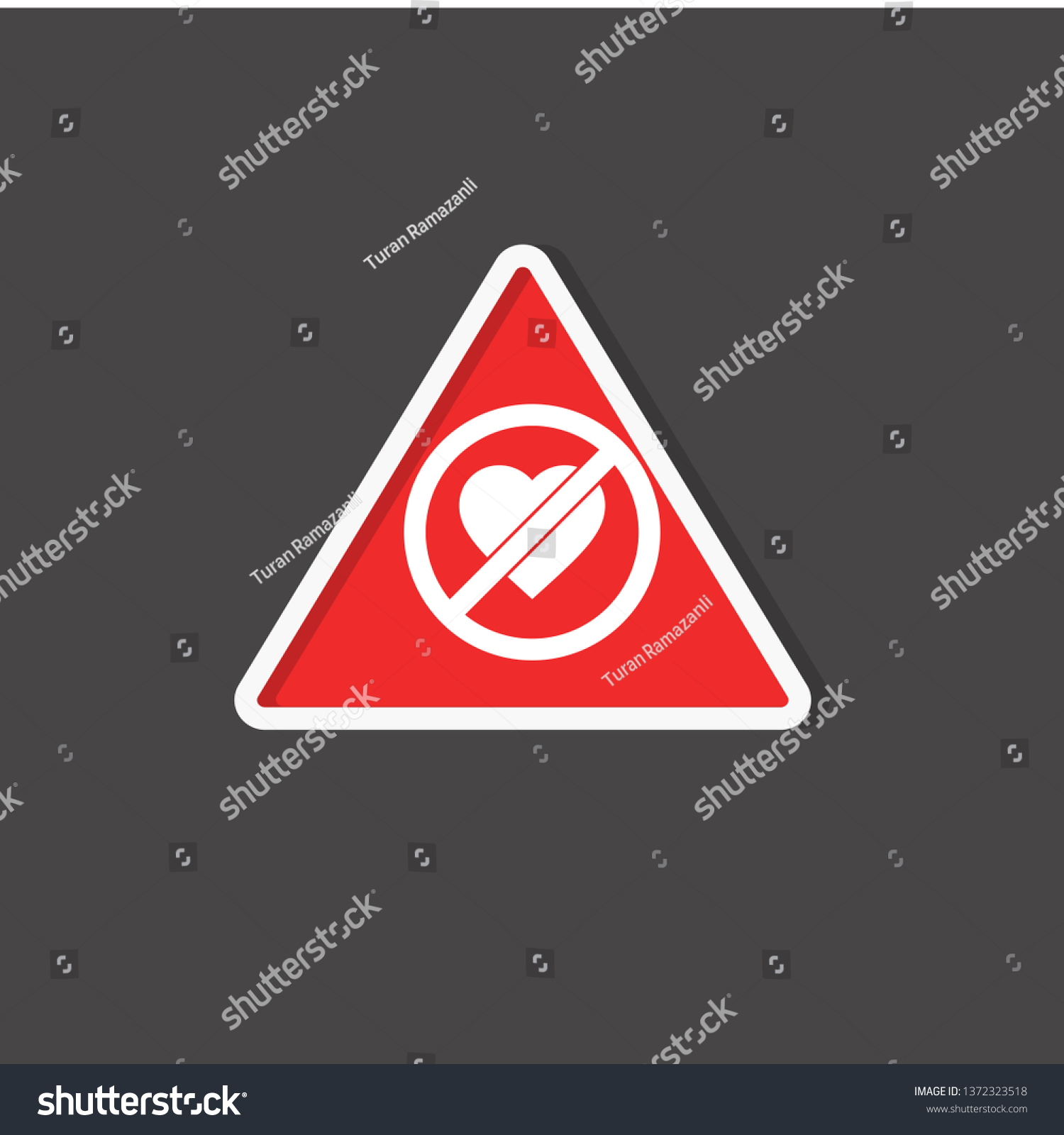No Heart Icon Stock Vector (Royalty Free) 1372323518 | Shutterstock