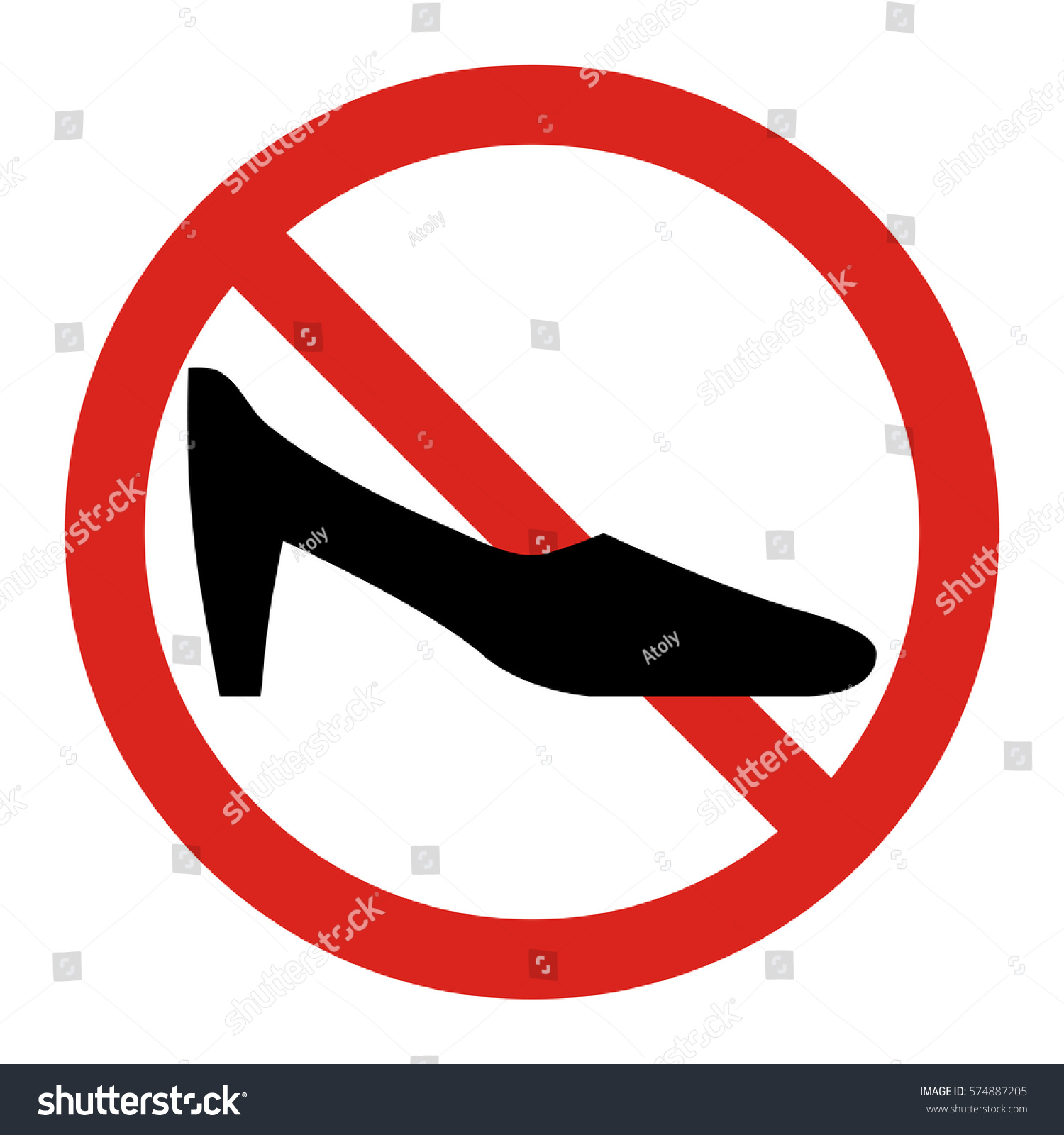 No Heel Sign Stock Vector (Royalty Free) 574887205 | Shutterstock