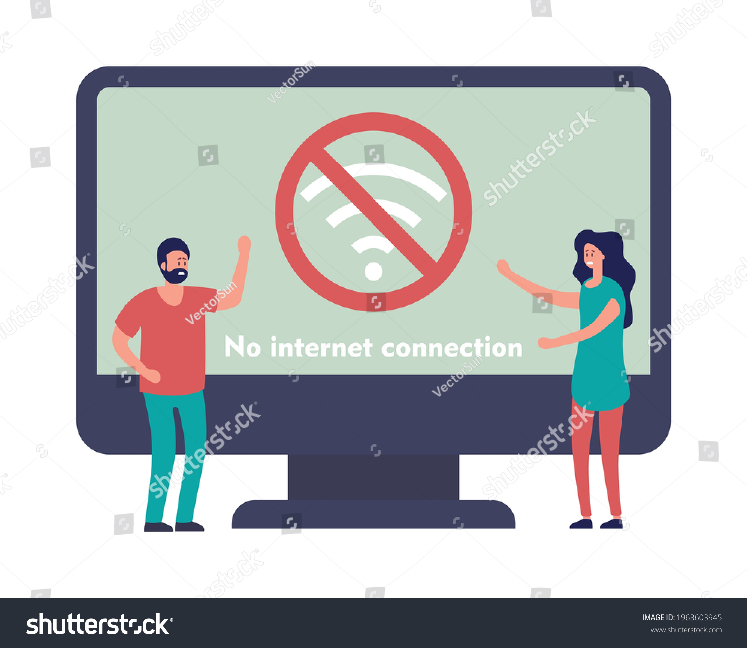 Vektor Stok No Internet Connection Vector Concept Error (Tanpa Royalti ...