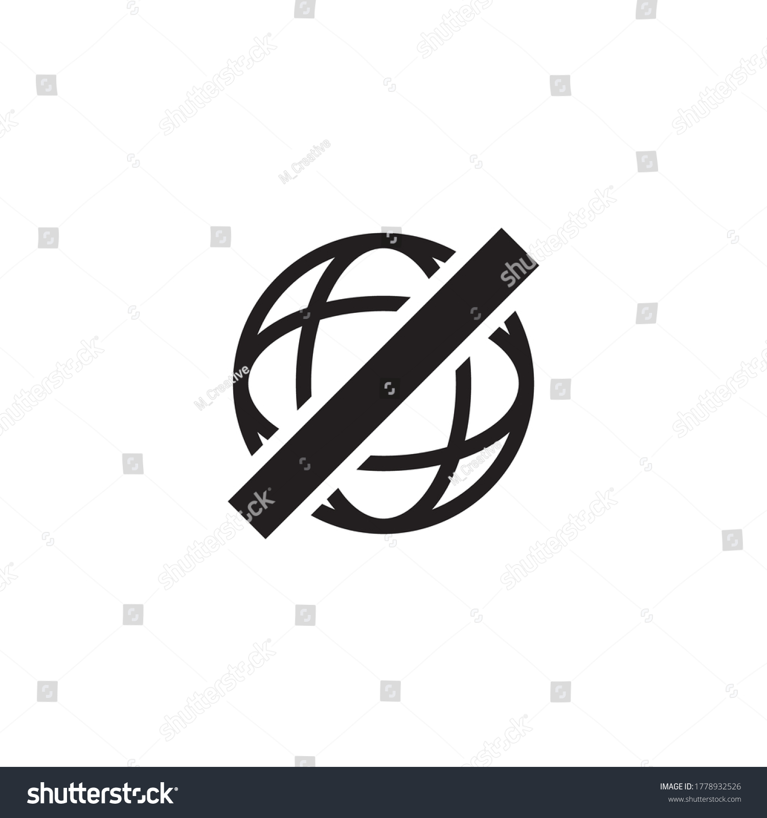 No Internet Vector Icon Logo Design Stock Vector (Royalty Free ...