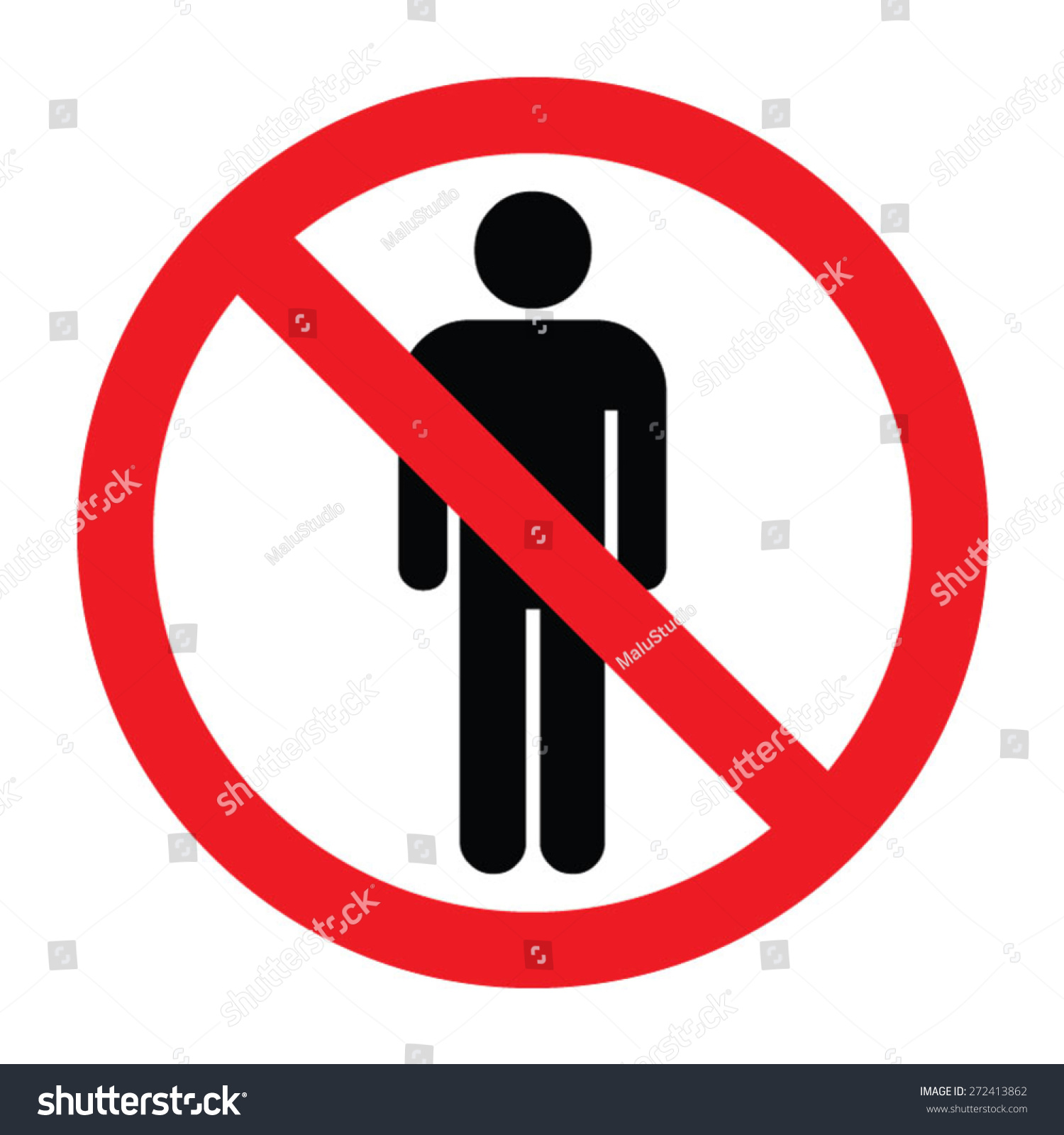 Vektor Stok No Man Entry Sign (Tanpa Royalti) 272413862 | Shutterstock