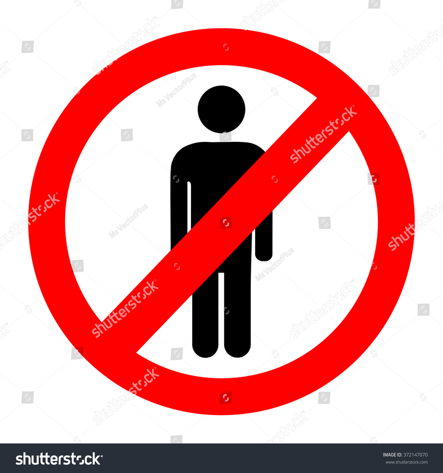 No Man Entry Sign Stock Vector (Royalty Free) 372147070