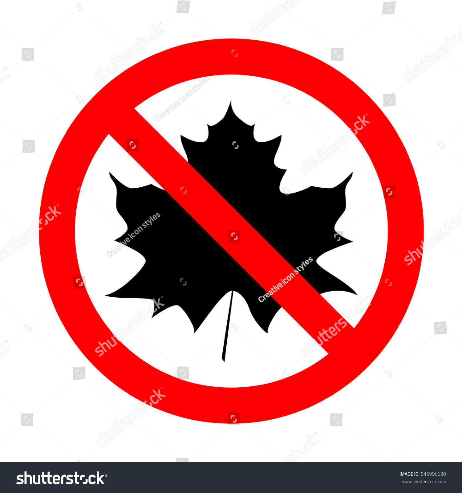 No Maple Leaf Sign: เวกเตอร์สต็อก (ปลอดค่าลิขสิทธิ์) 545996680 ...