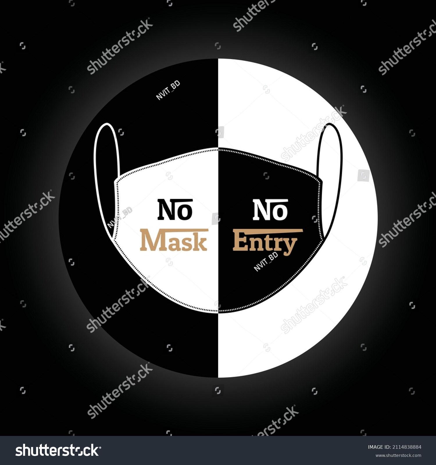 No Mask No Entry Poster Stock Vector (Royalty Free) 2114838884