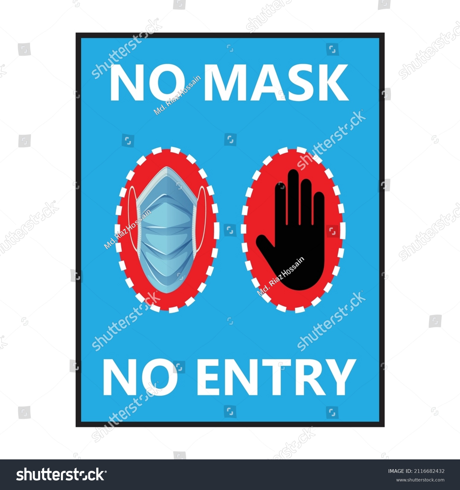 No Mask No Entry Vector Design Stock Vector (Royalty Free) 2116682432