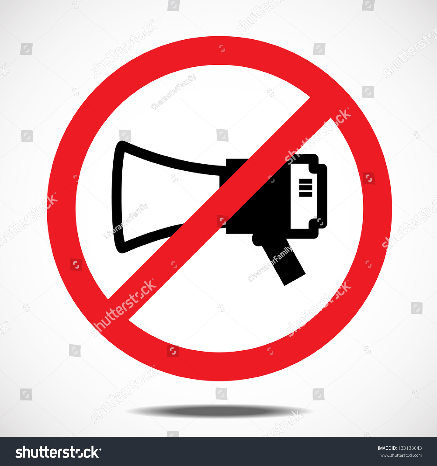 No Megaphone Stock Vector (Royalty Free) 133138643