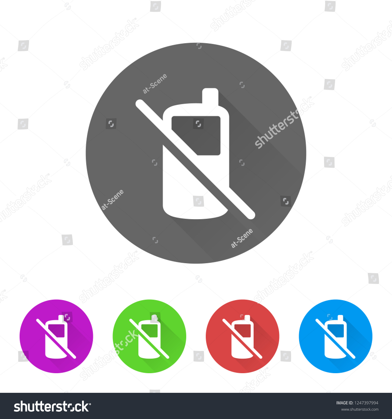 No Mobile App Icon: vector de stock (libre de regalías) 1247397994 ...