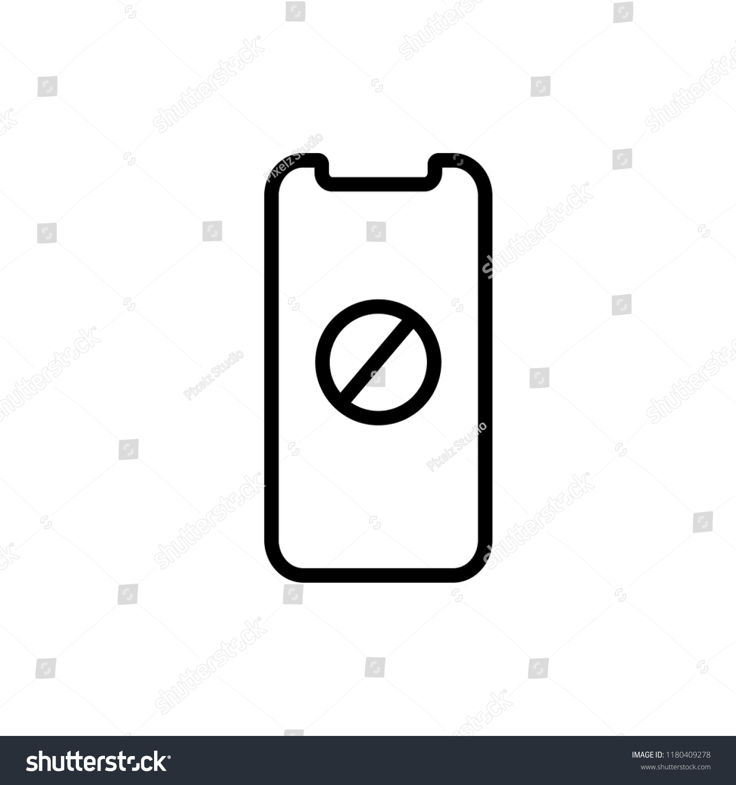 No Mobile Icon Vector Design Icon Stock Vector (Royalty Free ...