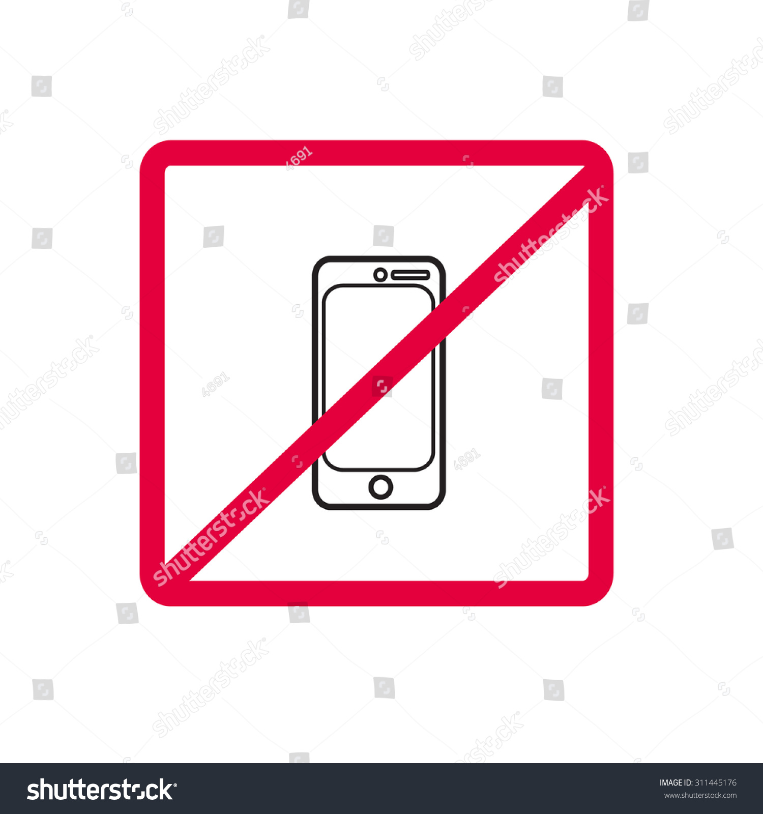 No Mobile Sign Vector Eps10: vector de stock (libre de regalías ...
