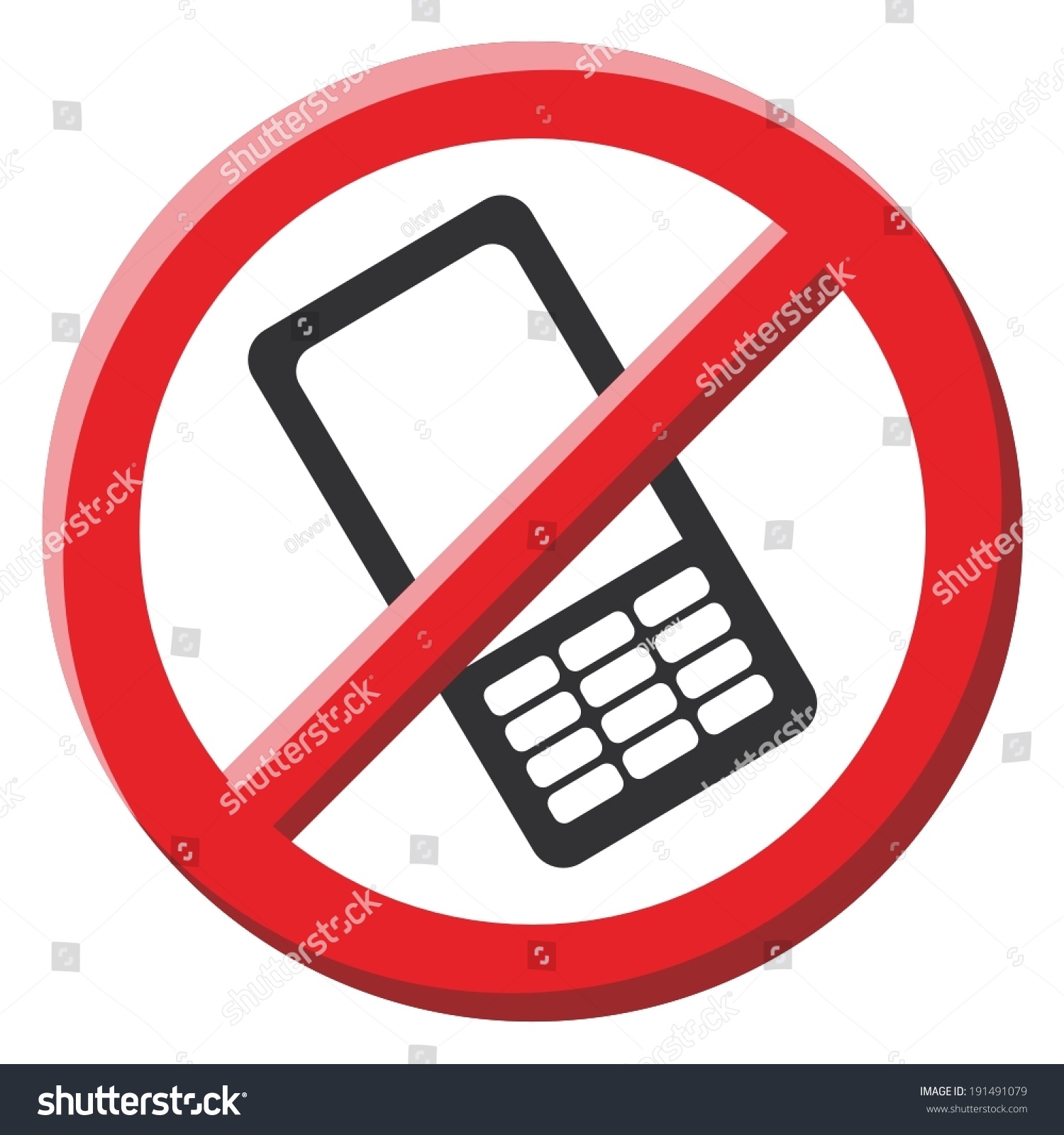 Vektor Stok No Mobile Sign Vector Illustration (Tanpa Royalti ...