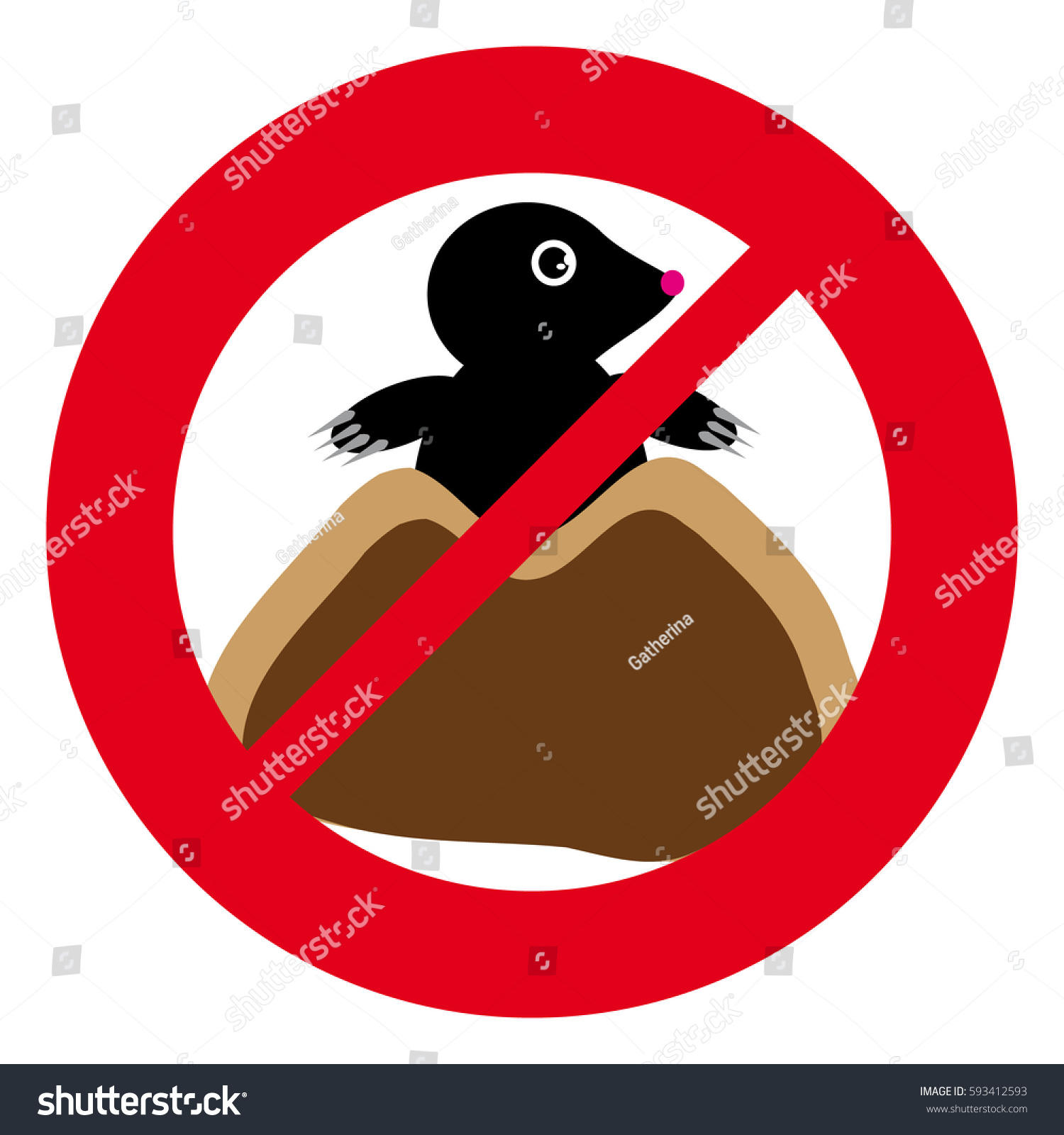 No Mole Symbol On White Background Stock Vector (Royalty Free ...