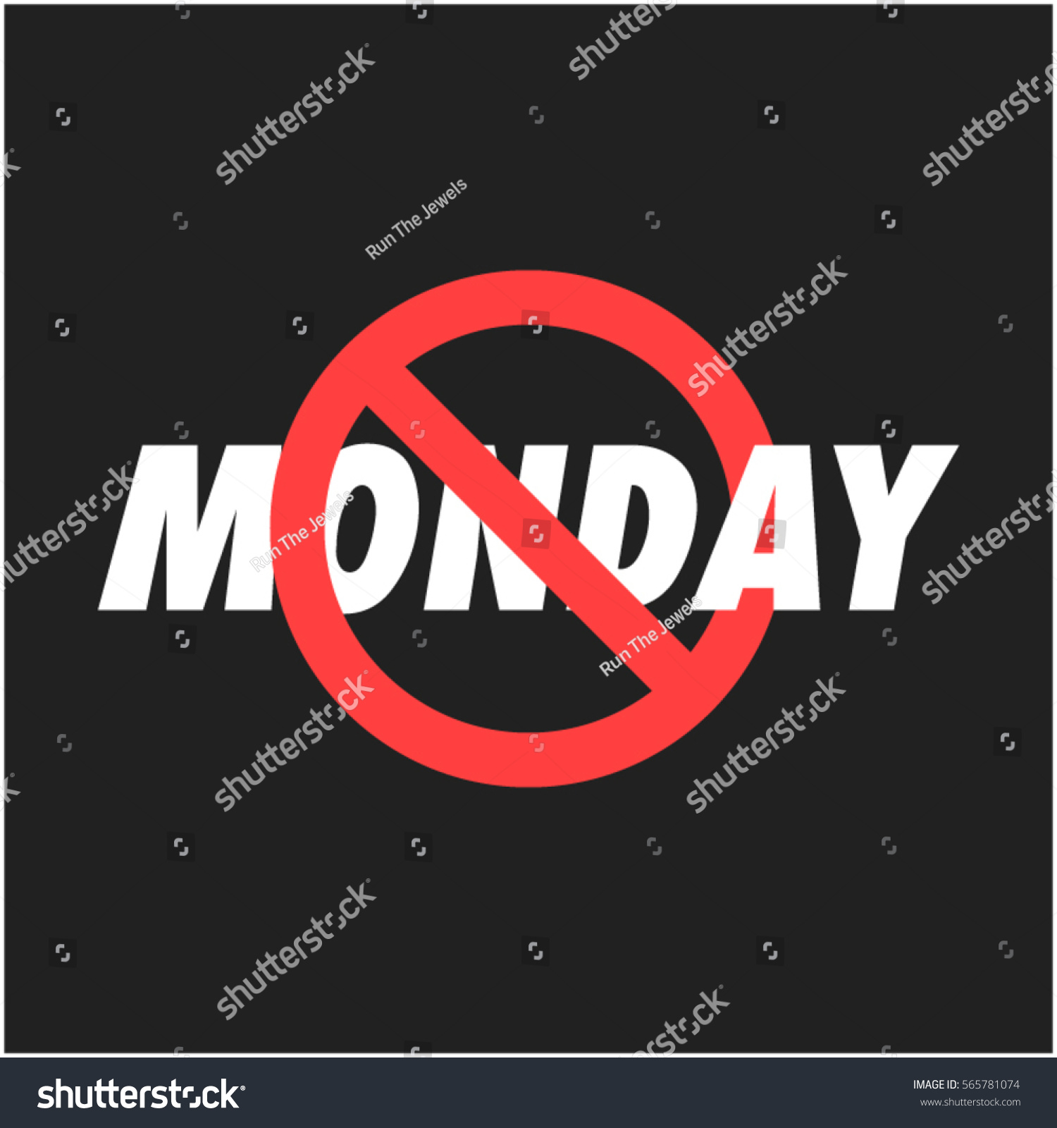 No Monday Flat Style Vector Illustration: vector de stock (libre de ...