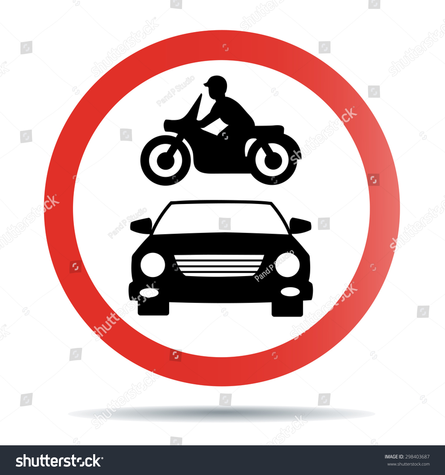 No Motor Vehicles Sign Vector Illustrator: เวกเตอร์สต็อก (ปลอดค่า ...