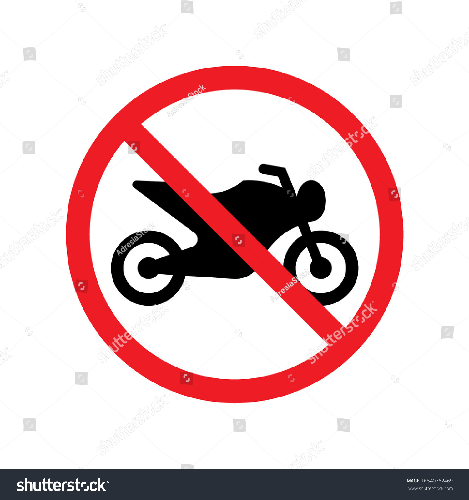 No Motorcycle Allowed Stock Vector 540762469 - Shutterstock