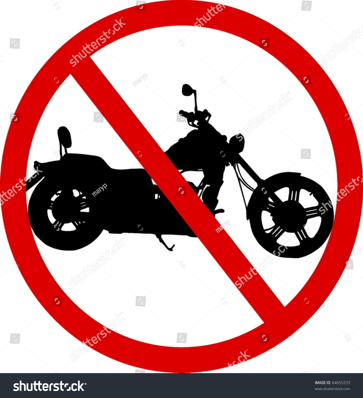 No Motorcycle Sign Stock Vector Illustration 64655233 : Shutterstock