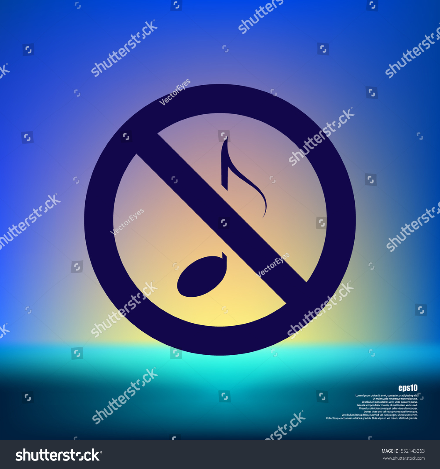 No Music Sign Stock Vector (Royalty Free) 552143263 | Shutterstock
