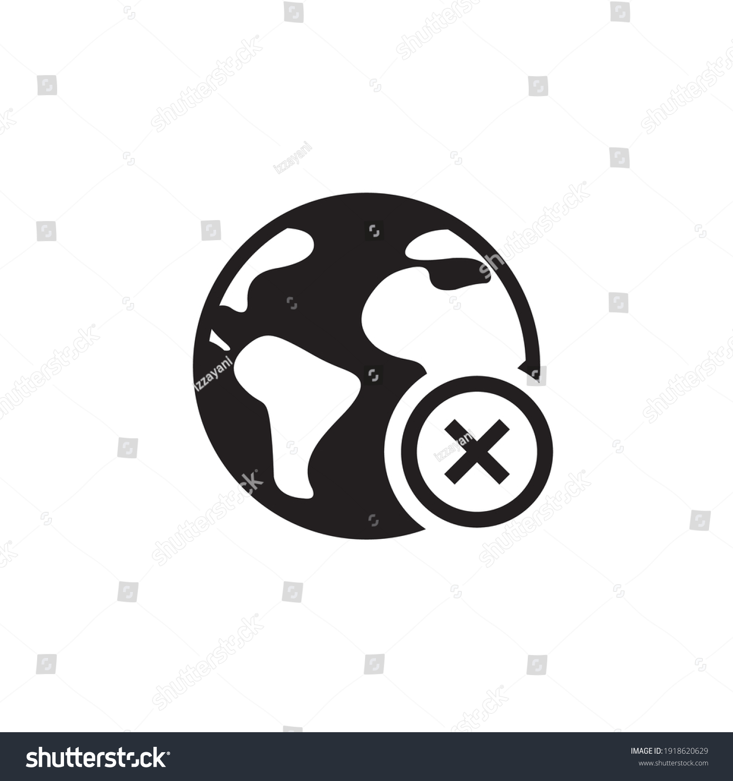 No Network Icon Symbol Sign Vector Stock Vector (Royalty Free) 1918620629