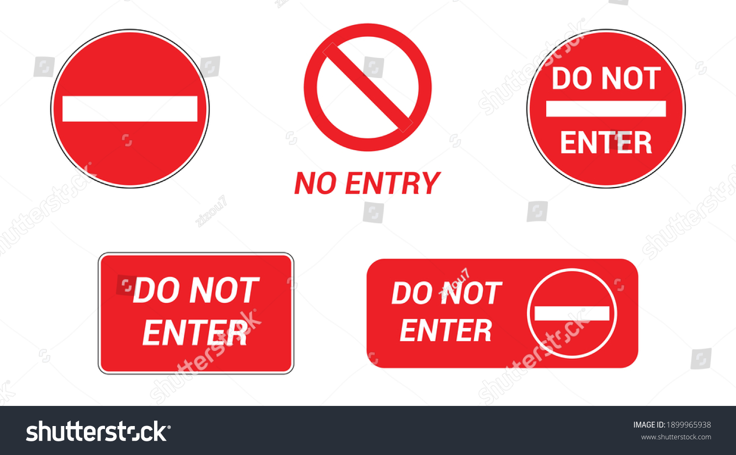 No Not Enter Sign Vector: เวกเตอร์สต็อก (ปลอดค่าลิขสิทธิ์) 1899965938 ...